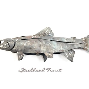 Steelhead Trout Metal Art Sculpture for the Garden, Fish Garden Art ...