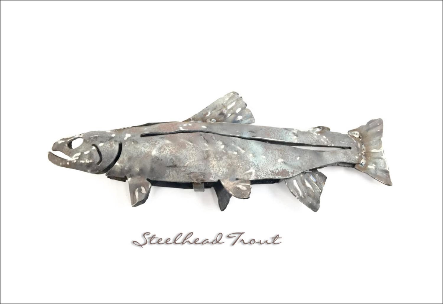 Steelhead Trout Metal Art Sculpture for the Garden, Fish Garden Art ...