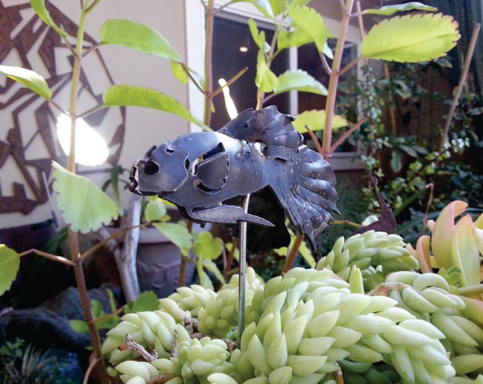 Betta Fish Metal Art Sculpture for the Garden, Fish Garden Art, Fishing ...