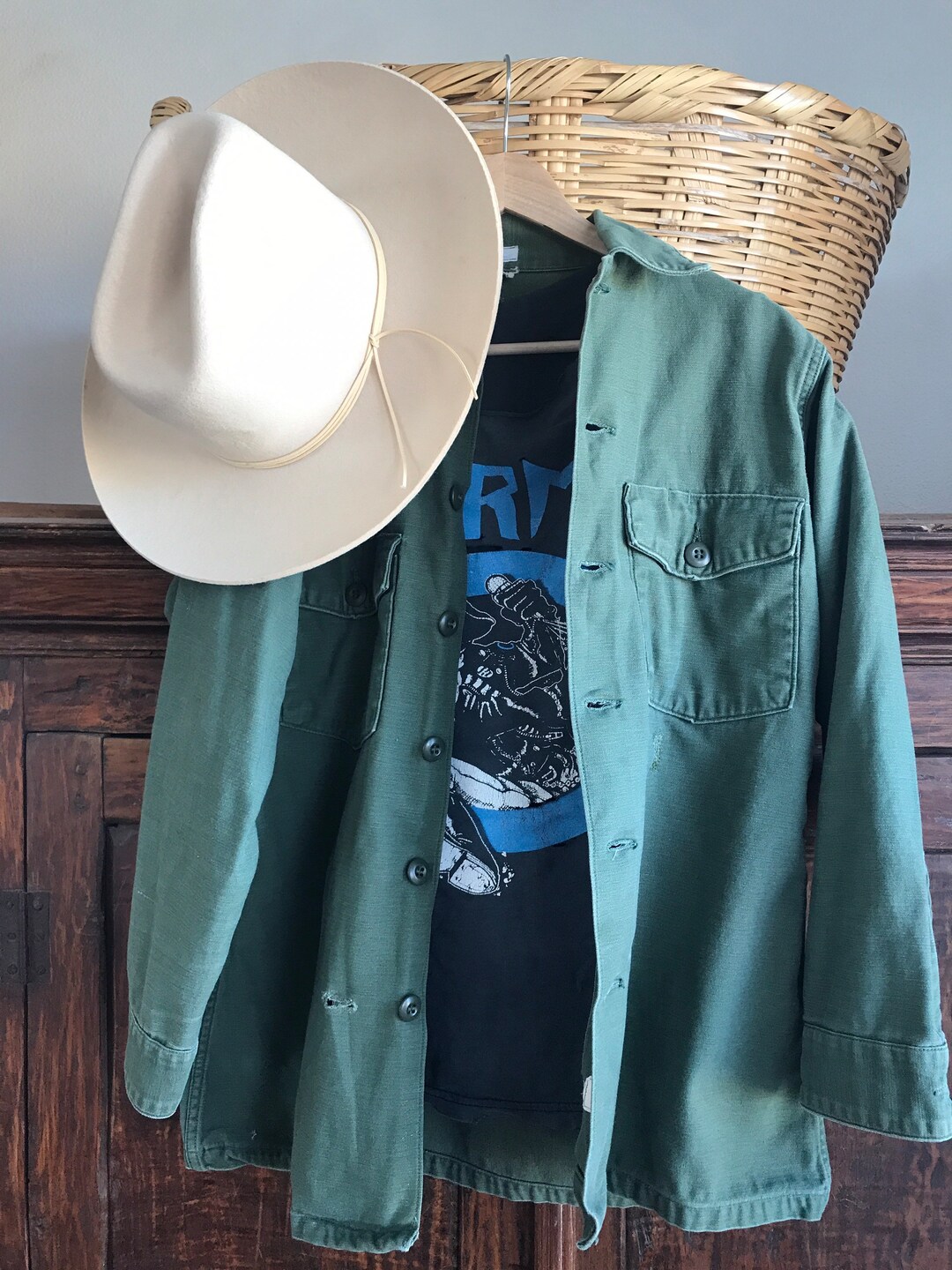 Vintage Mens OG 107 Button up Shirt, Lightweight Jacket, Grunge ...