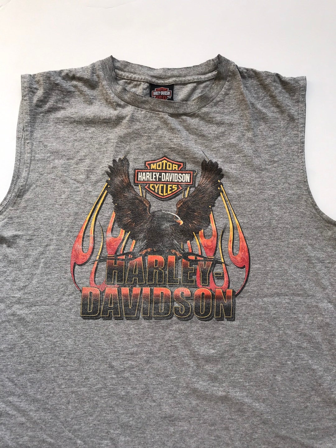 Vintage Harley Davidson Tee, Harley Tank Top, Oversized Harley, Worn ...