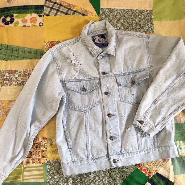 Oversized Ripped Jean Jacket - Etsy