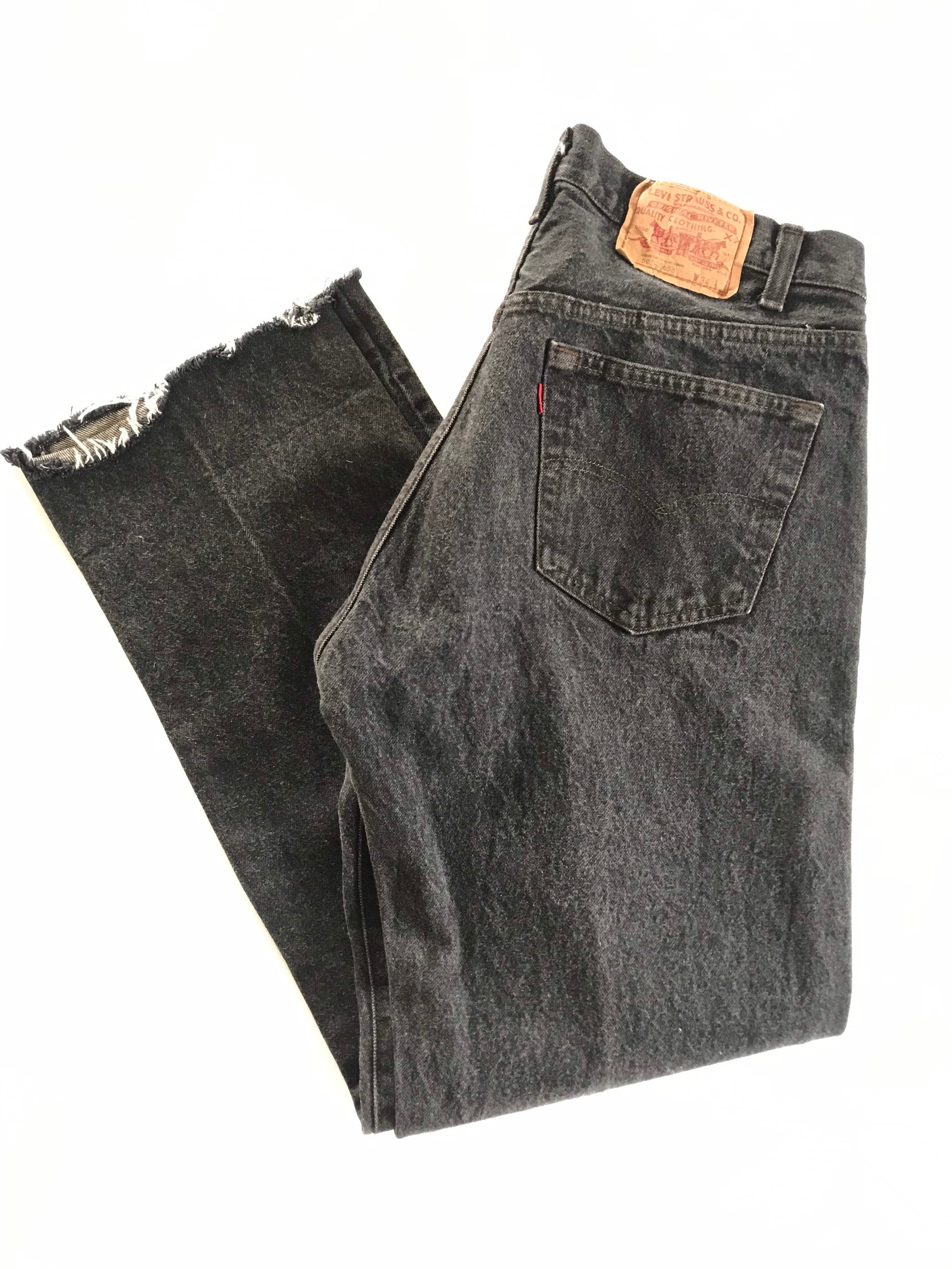 1980's, 90's, Vintage Levis 501 Raw Hem Jeans, Made in USA 1980's, 90's, Vintage Levis 501 Raw Hem Jeans, Made in USA