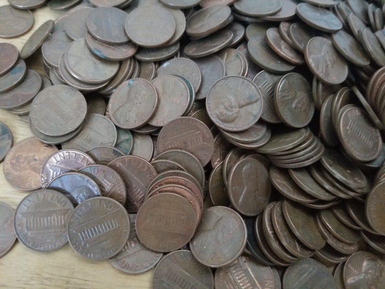 Pennies Unsearched COPPER, 5 Pounds. Almost 15 Full Rolls - Etsy