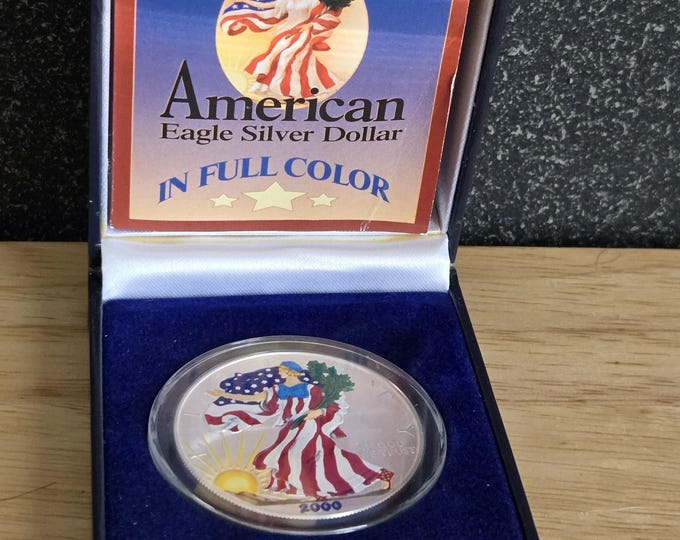 2000 Silver Eagle Dollar, Colorized in Box With C.O.A. - Etsy
