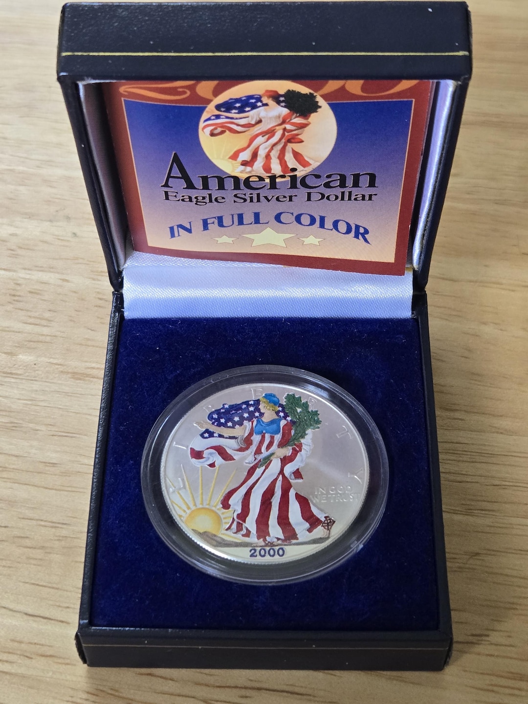2000 Silver Eagle Dollar, Colorized in Box With C.O.A. - Etsy