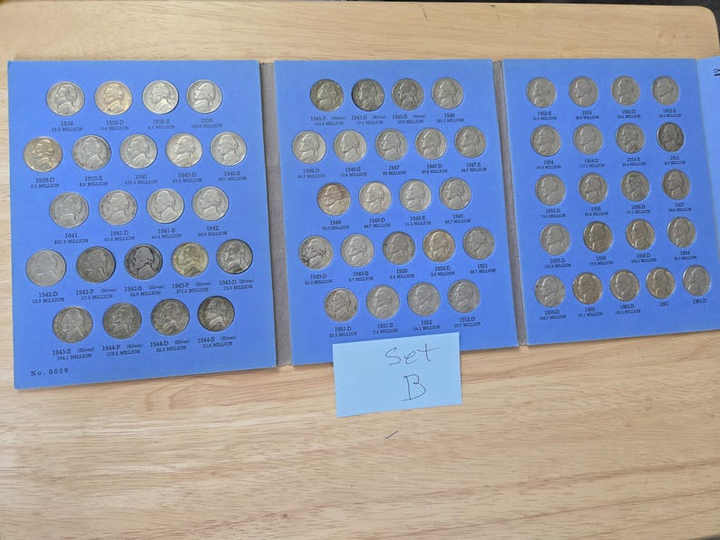 Jefferson Nickels From 1938 Thru 1961d With War Nickels - Etsy