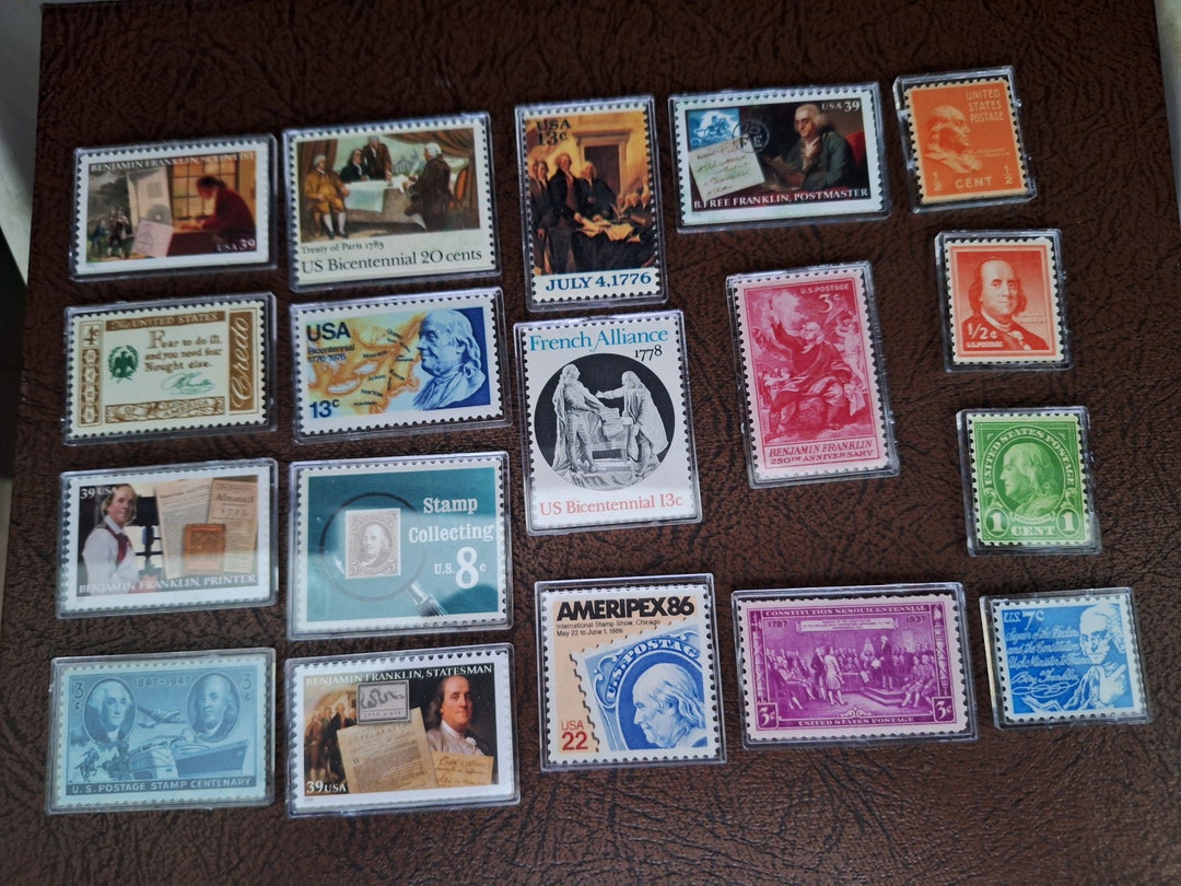 Benjamin Franklin Stamp Collection, 18 Stamps Total - Etsy
