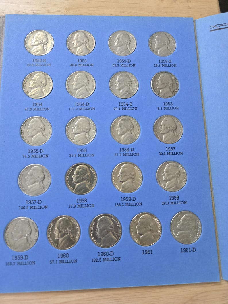 Jefferson Nickels From 1938 Thru 1961d With War Nickels - Etsy