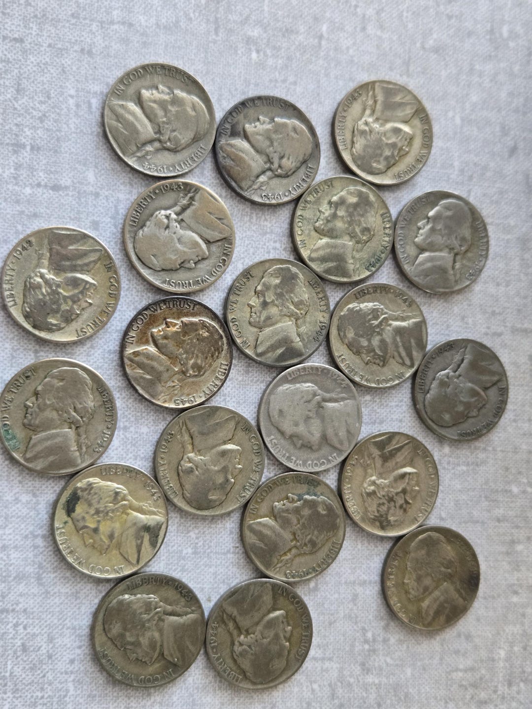20 Silver War Nickels, Half Roll. - Etsy