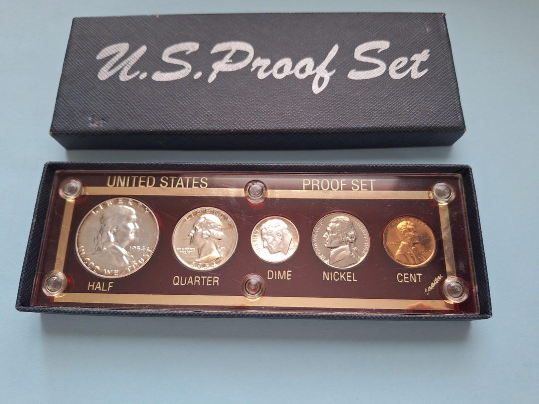 1954 Franklin 90 % Silver Half Dollar Proof Set - Etsy