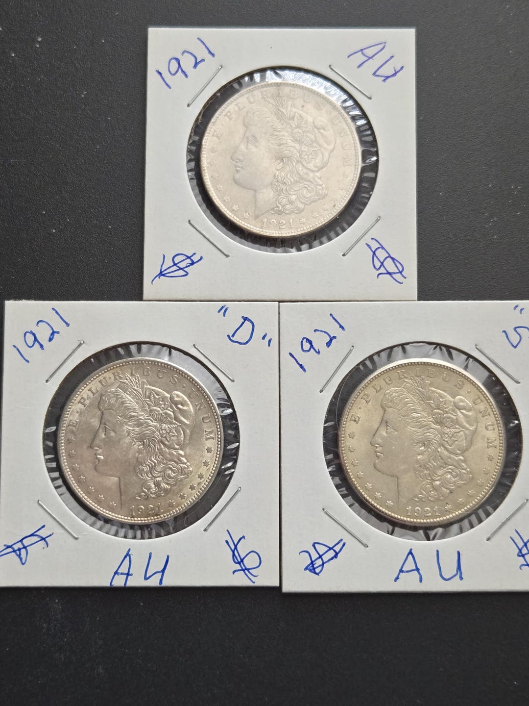 1921, 1921 D, 1921 S, AU Silver Morgan Dollars, VERY NICE! - Etsy