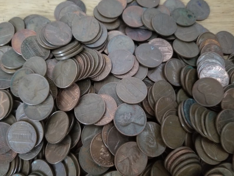 Pennies Unsearched COPPER, 5 Pounds. Almost 15 Full Rolls - Etsy