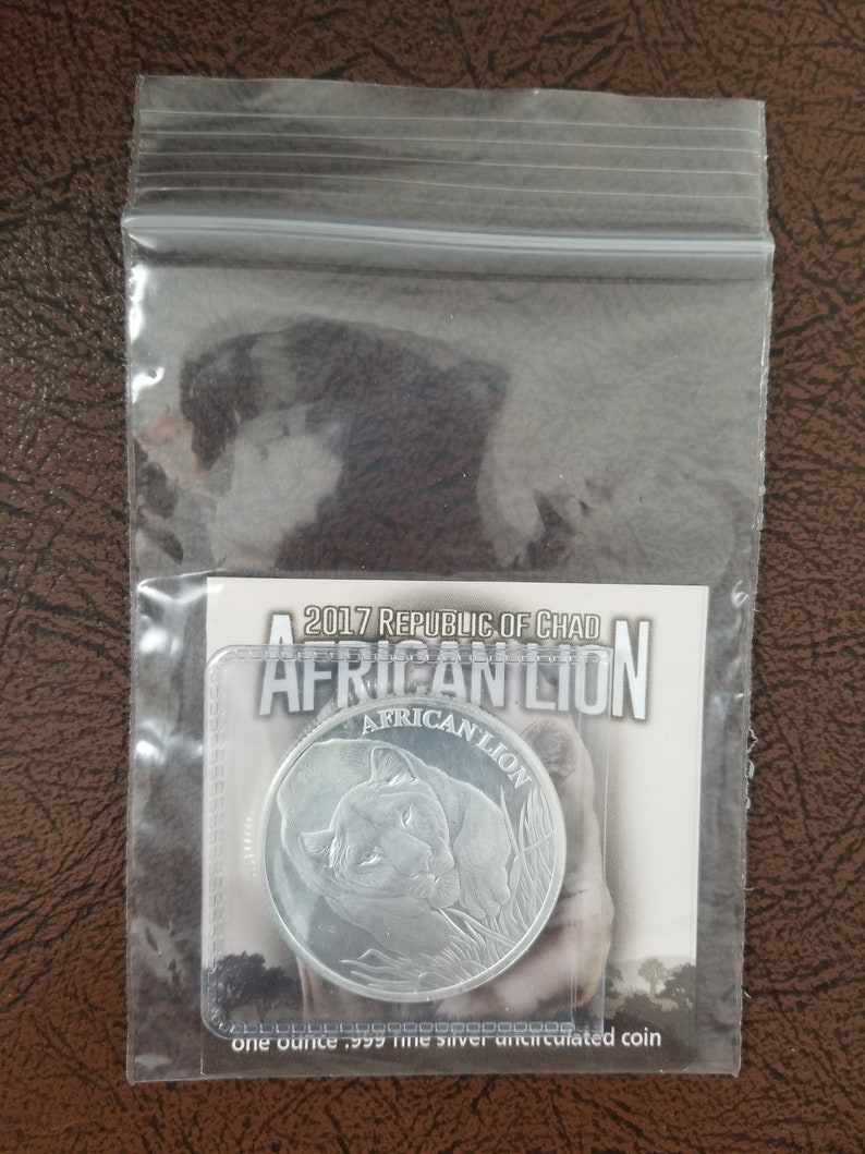 African Loin 1 OZ. Silver Coin .999 Pure Silver With C.O.A. - Etsy