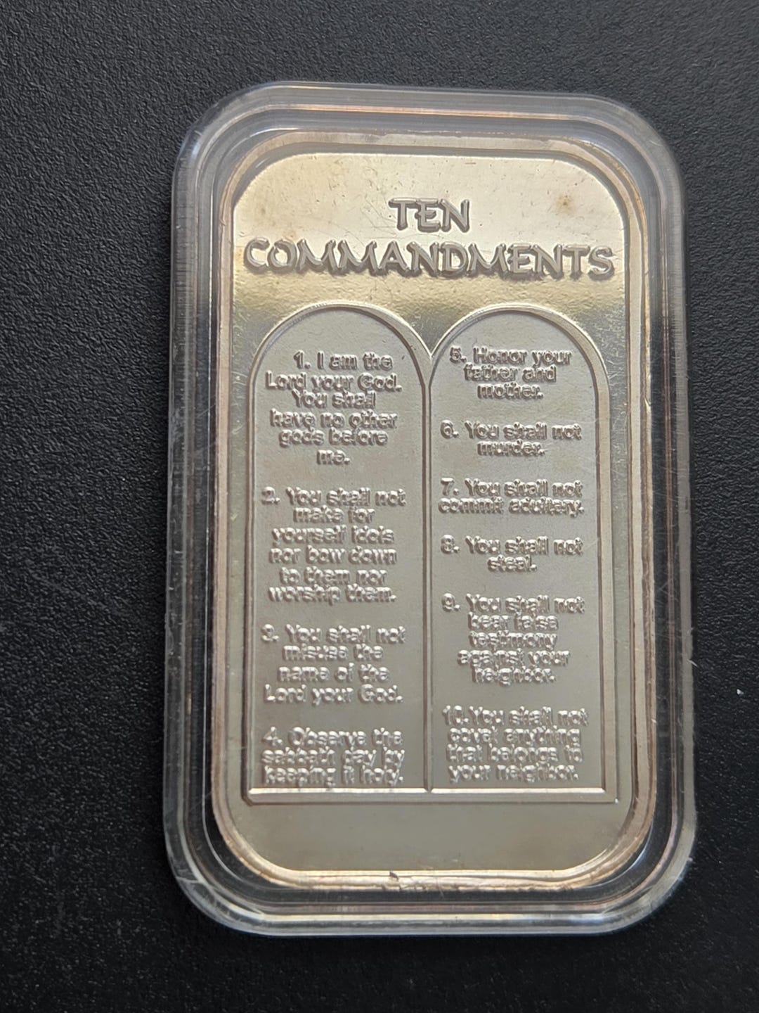 Ten Commandments 1 OZ. Silver Bar, .999 Pure Silver - Etsy