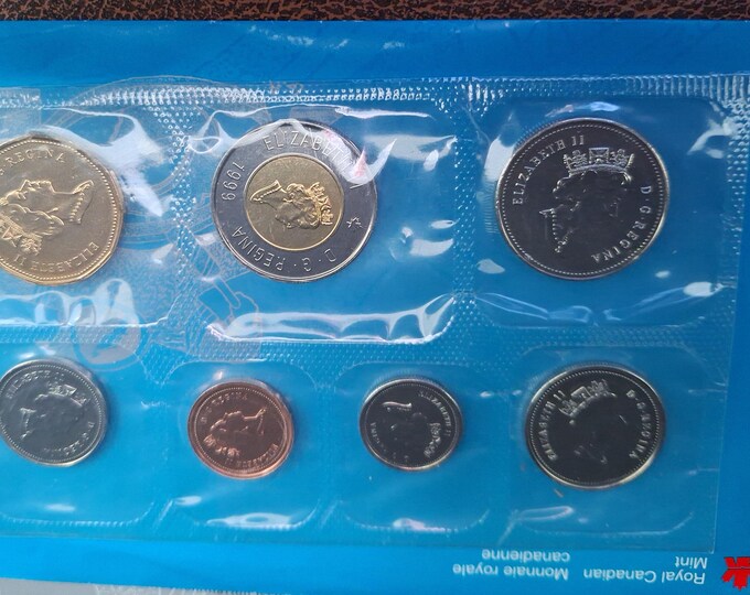1999 Canadian Coinage, Uncirculated Mint Set - Etsy