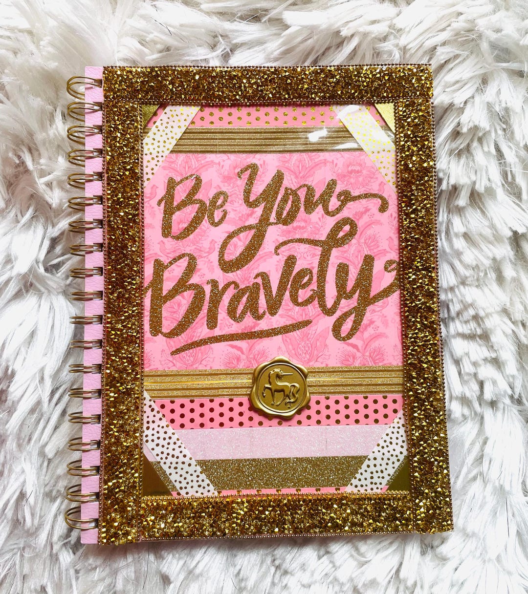 Bedazzled Journal “be You Bravely” - Edgy Crystal - Etsy