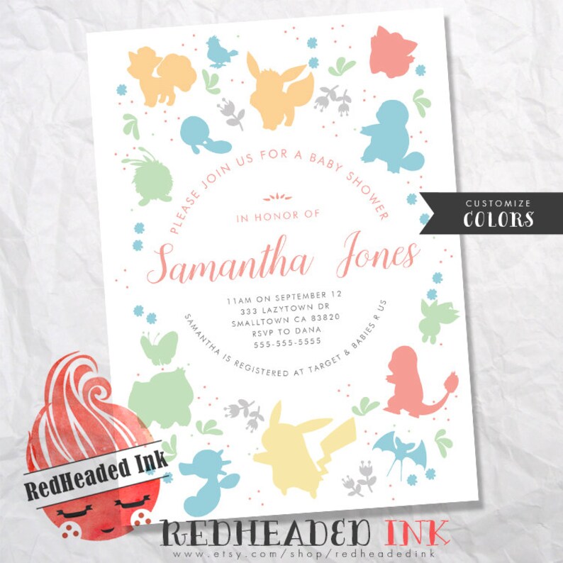 Collect 'em All Baby Shower Invite - Etsy