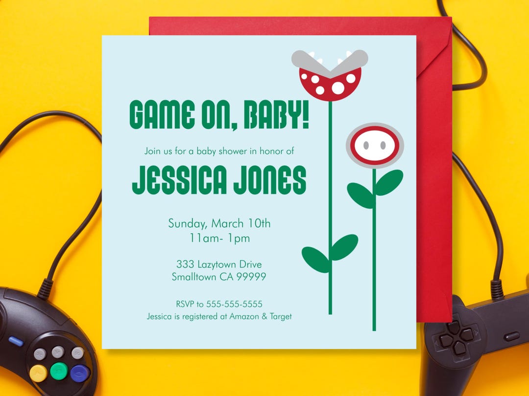 Gamer Baby Shower Digital & Printable 5x5 Invitation - Etsy