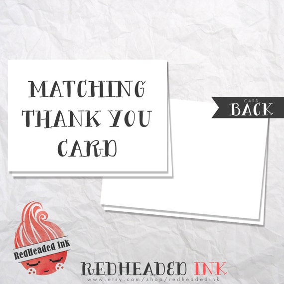 Matching Thank You Card | Etsy