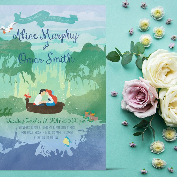 Ariel Wedding Invitations - Etsy