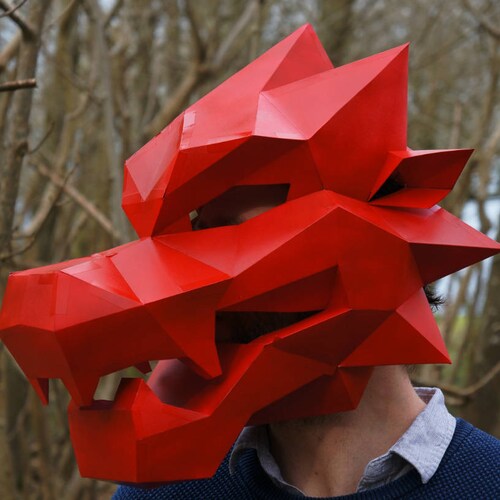 PAPERCRAFT MASK DRAGON Pdf Printable Pattern Template - Etsy Canada