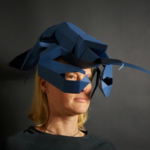 Fish Papercraft Mask Template Low Poly Paper Mask Unique - Etsy