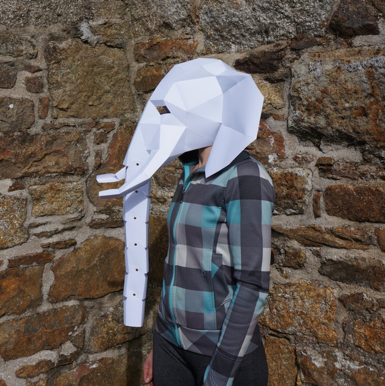 Elephant Mask 3D Papercraft Mask Template Low Poly Paper - Etsy UK
