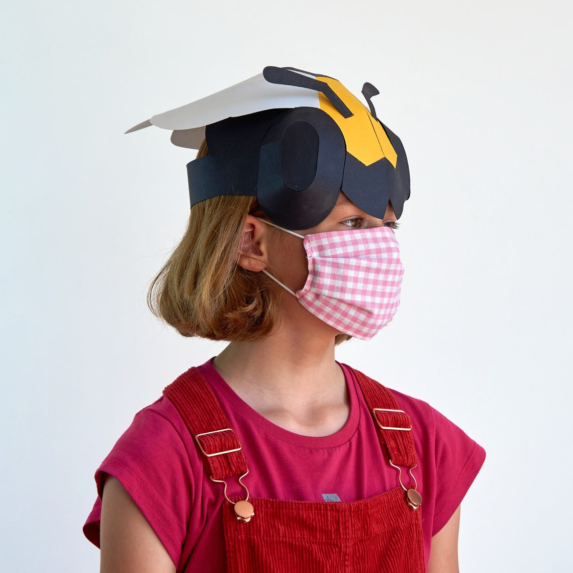 Children's Bee Papercraft Mask Template 3D Paper Mask | Etsy