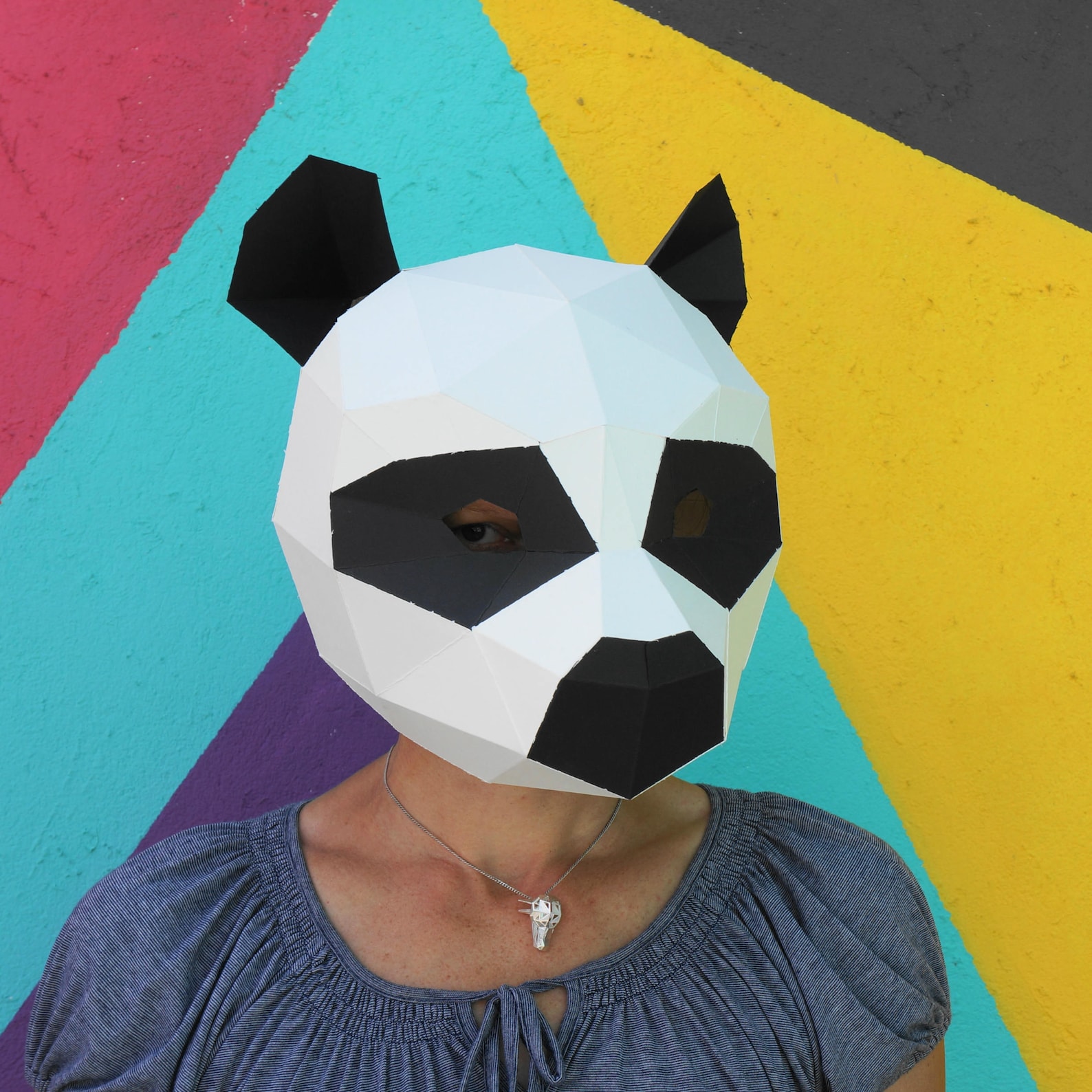 Panda Mask Papercraft Template: Low Poly Costume (PDF Pattern) - Etsy