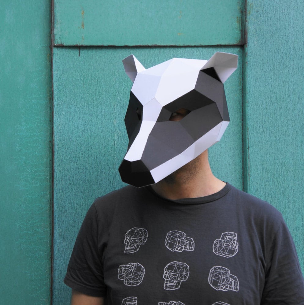 Badger, Papercraft Mask Template - Etsy