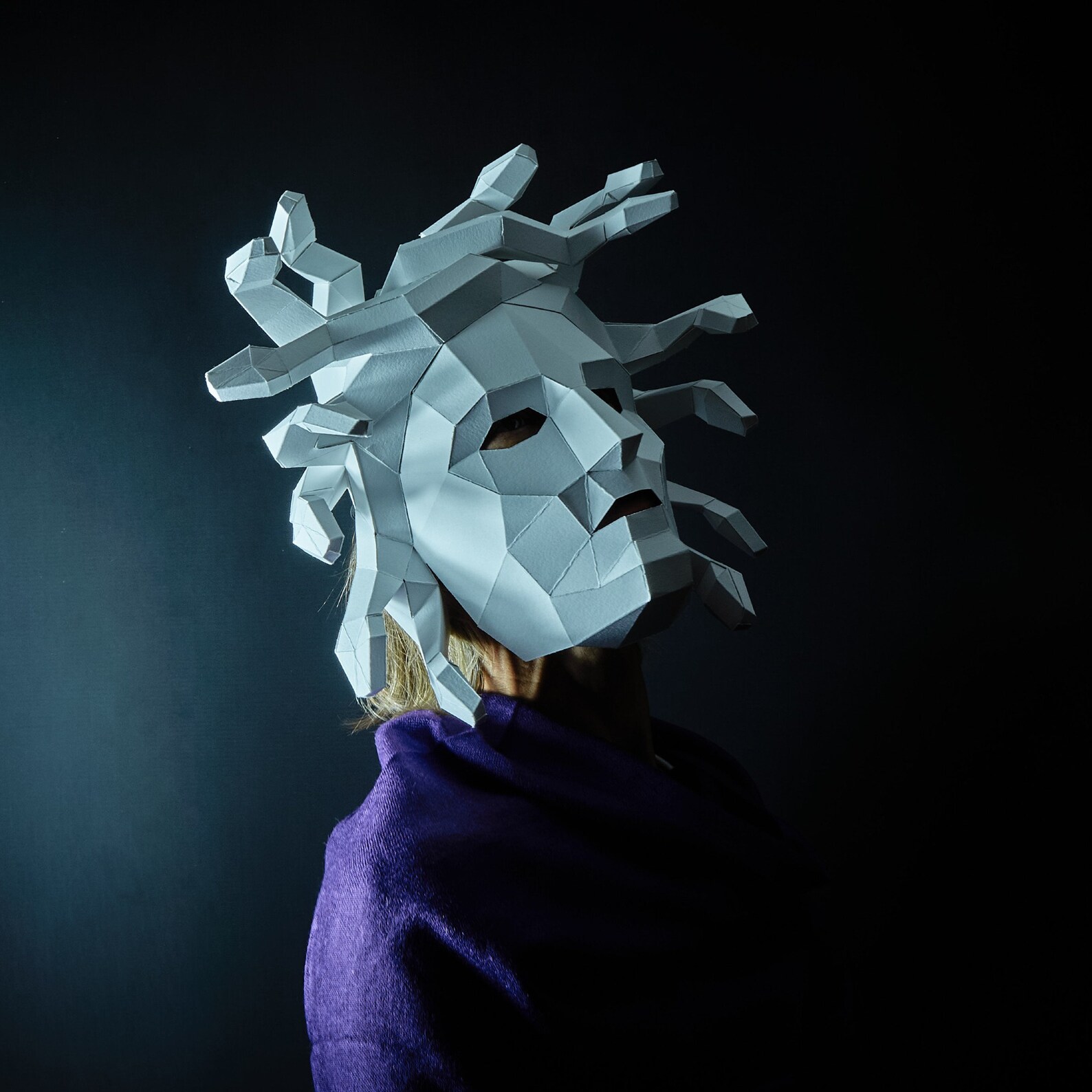 Medusa Gorgon Mask: Lowpoly Papercraft Halloween Costume (PDF Pattern ...