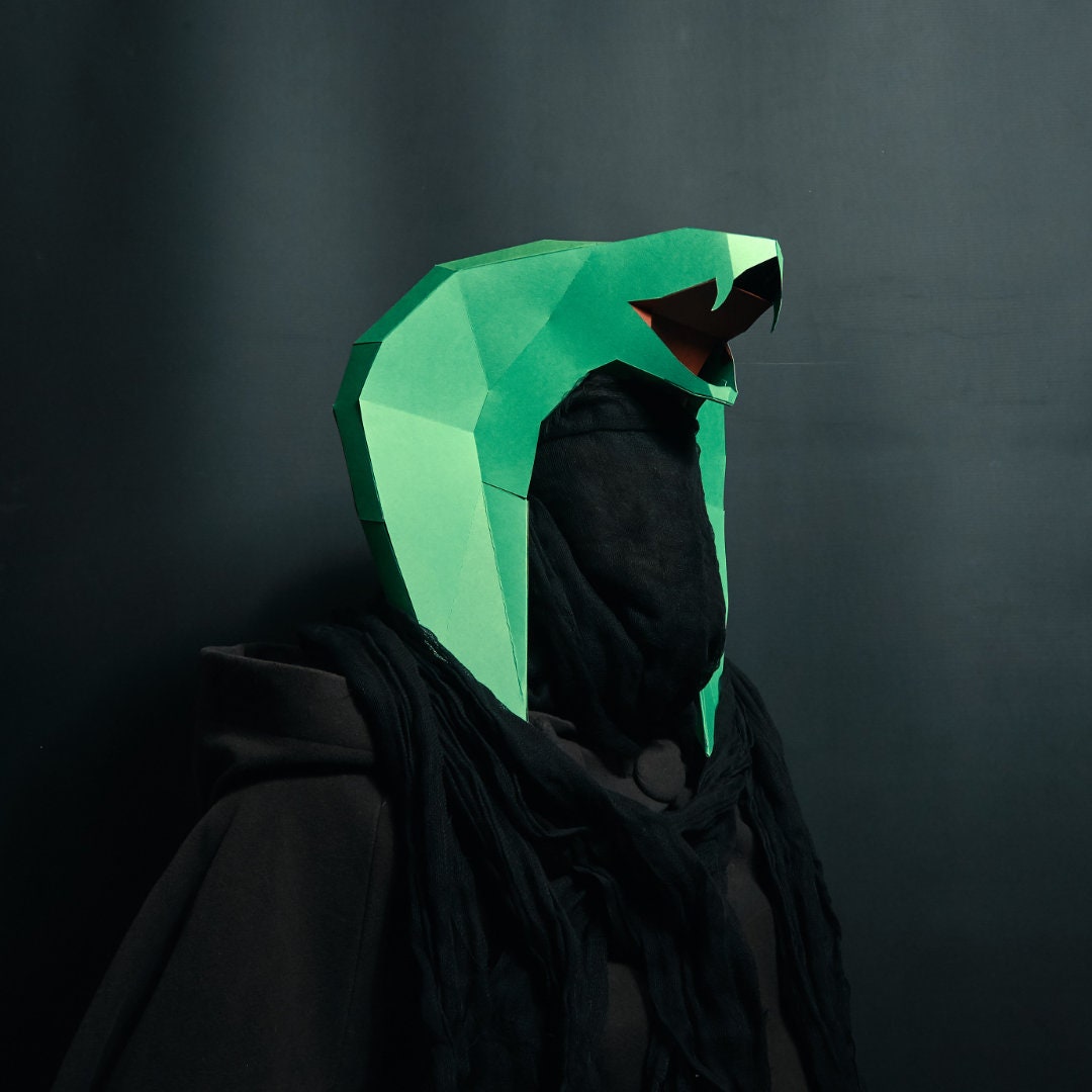 Cobra, Snake Papercraft Mask Template, Low Poly Paper Mask, Unique ...