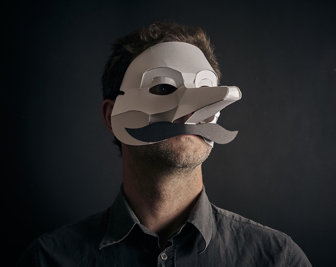 Commedia Dell Arte Capitano 3D Papercraft Mask Template - Etsy