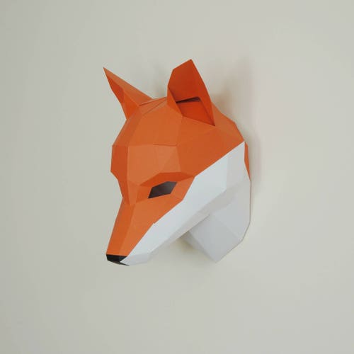 WOLF MASK Low Poly Animal 3D DIY Papercraft Printable - Etsy
