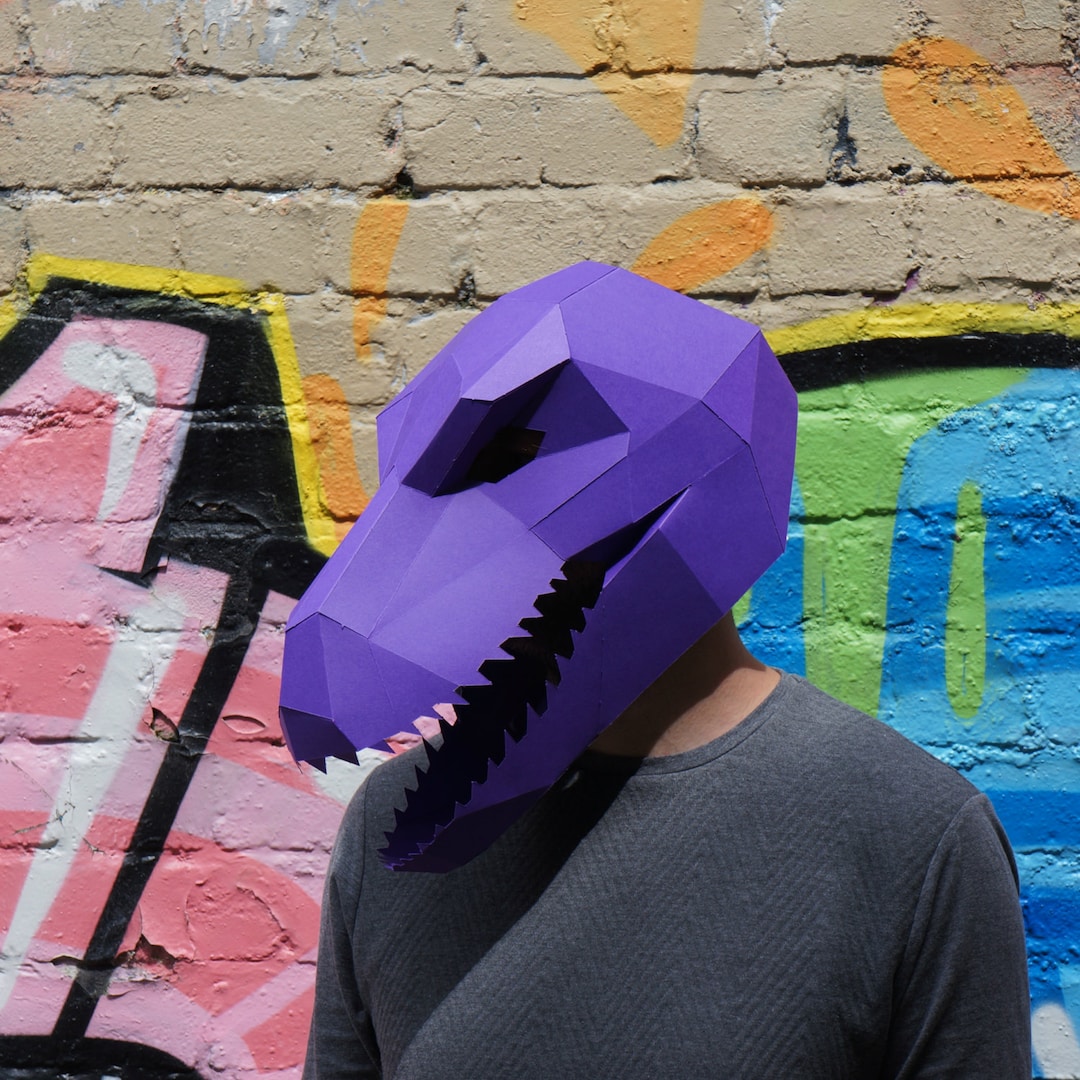 Velociraptor Mask Template: 3D Papercraft Dinosaur Costume (PDF Pattern ...
