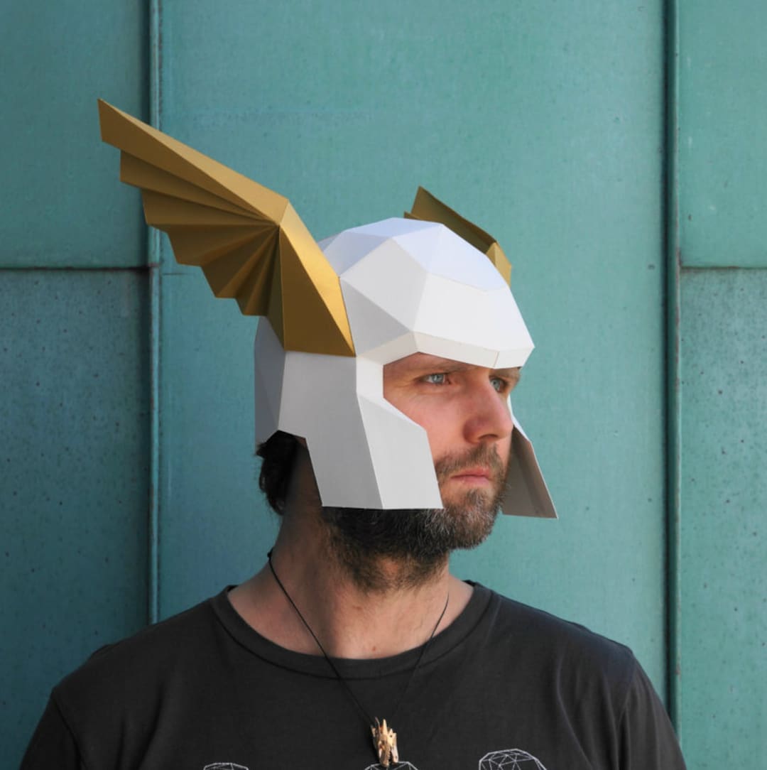 Winged Herald's Helmet, Papercraft Template - Etsy