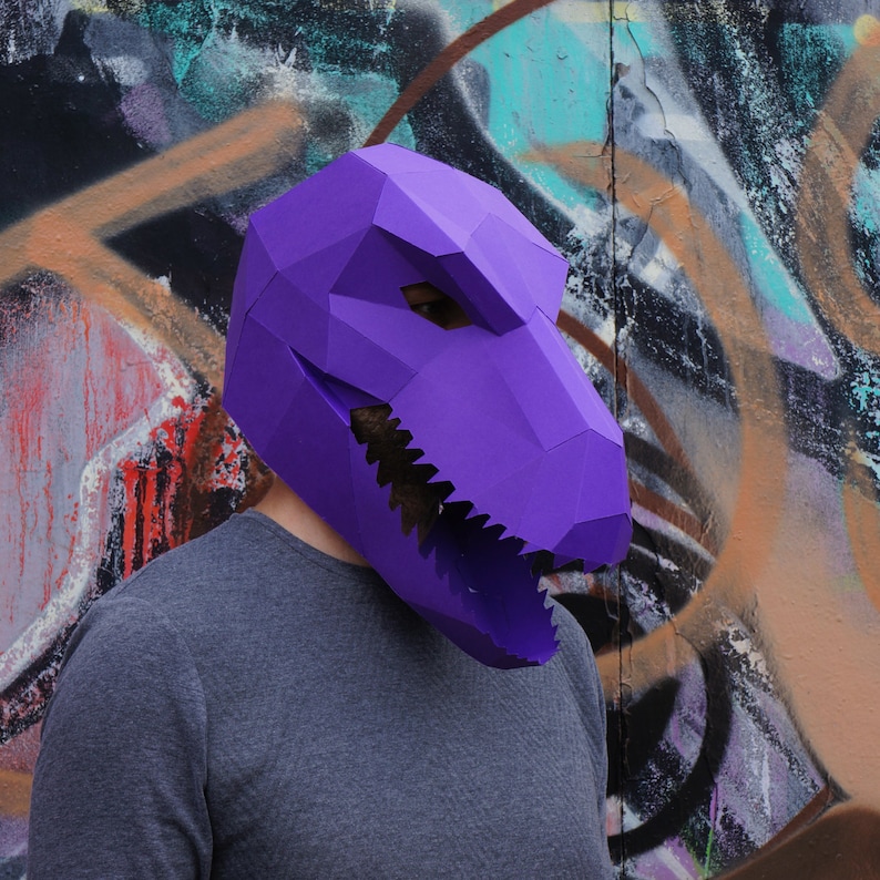Velociraptor Papercraft Dinosaur Mask Template 3D Low Poly - Etsy Israel