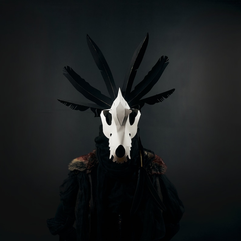 Wolf Skull Headdress 3D Papercraft Template Paper Mask | Etsy