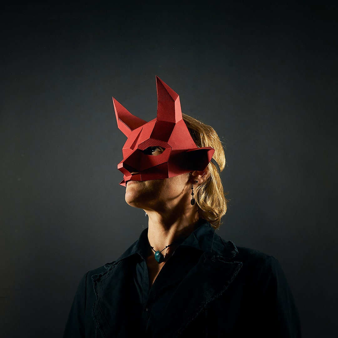 Imp Devil Mask 3D Papercraft Mask Template Low Poly Paper - Etsy