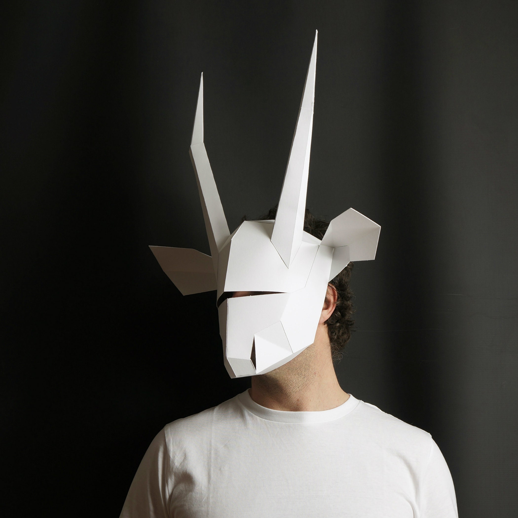 Oryx Mask: 3D Papercraft Low Poly Animal Mask (PDF Pattern) - Etsy