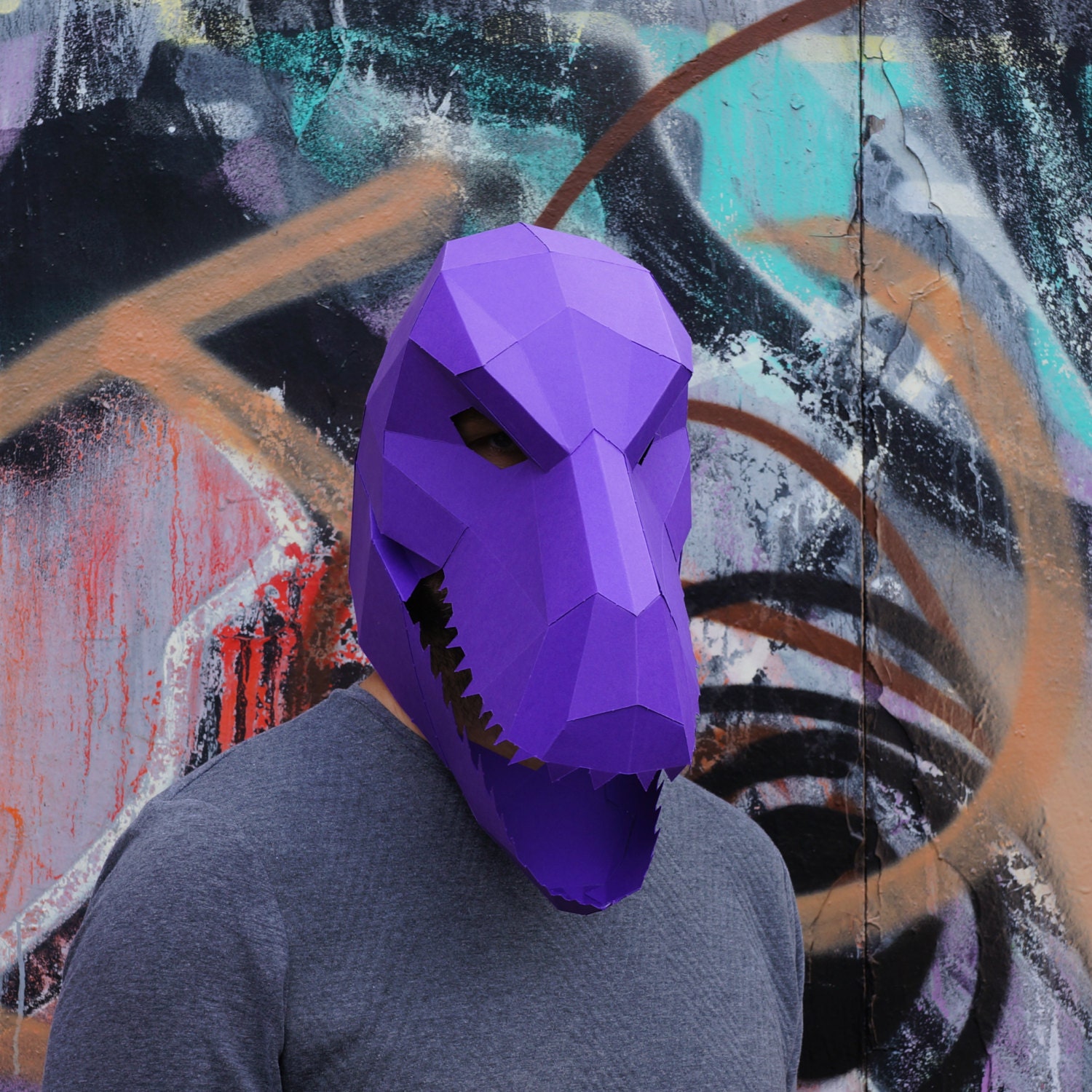 Velociraptor Papercraft Dinosaur Mask Template 3D Low Poly - Etsy Canada