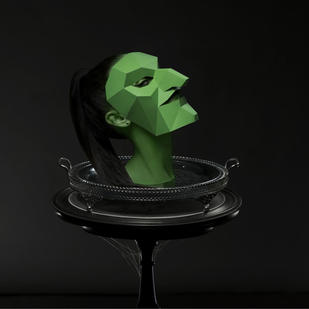 Witch Papercraft Mask Template, 3D Low Poly Paper Mask, Unique ...