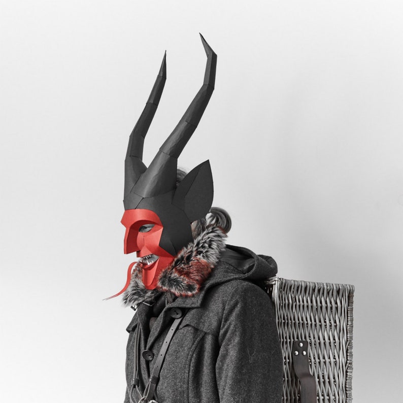 Krampus 3D Papercraft Mask Template Devil Demon Paper Mask - Etsy UK