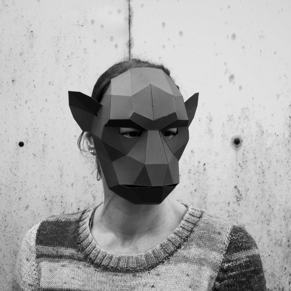 3D Papercraft Monkey Mask Template Low Poly Paper Mask - Etsy UK