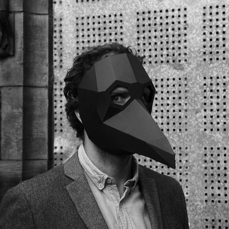 Plague Doctor Mask: 3D Papercraft Low Poly Halloween Costume (PDF ...