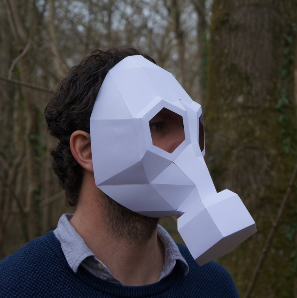 Gas Mask Papercraft Mask Template 3D Low Poly Paper Mask | Etsy