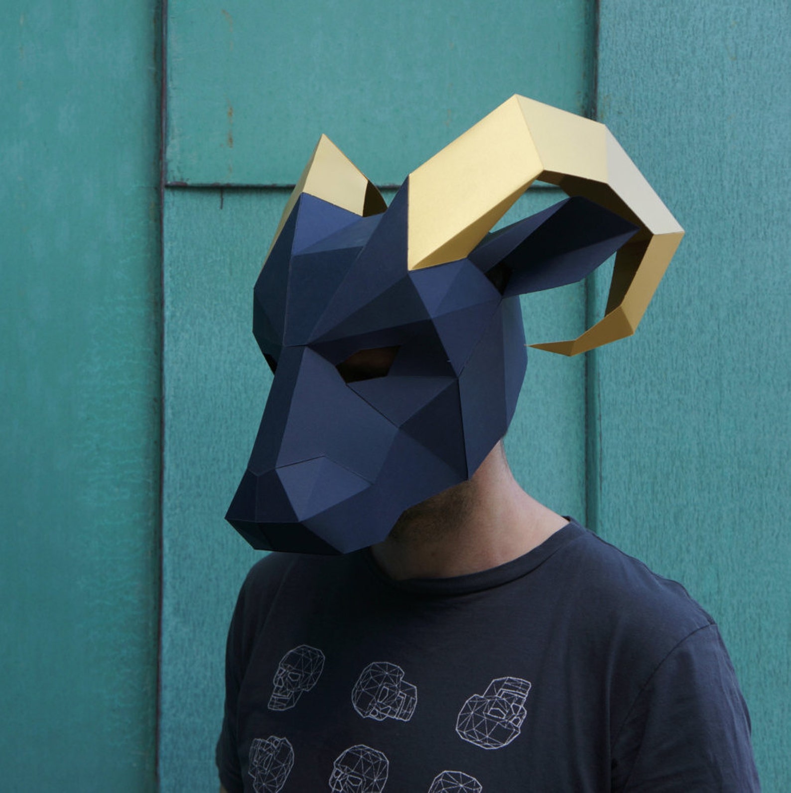 Ram 3D Papercraft Mask Template Low Poly Paper Mask Unique | Etsy
