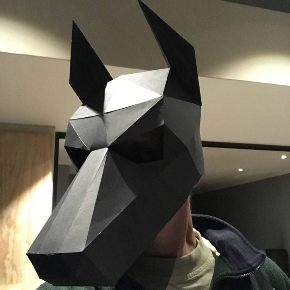 Doberman Papercraft Mask Template 3D Low Poly Paper Mask | Etsy UK