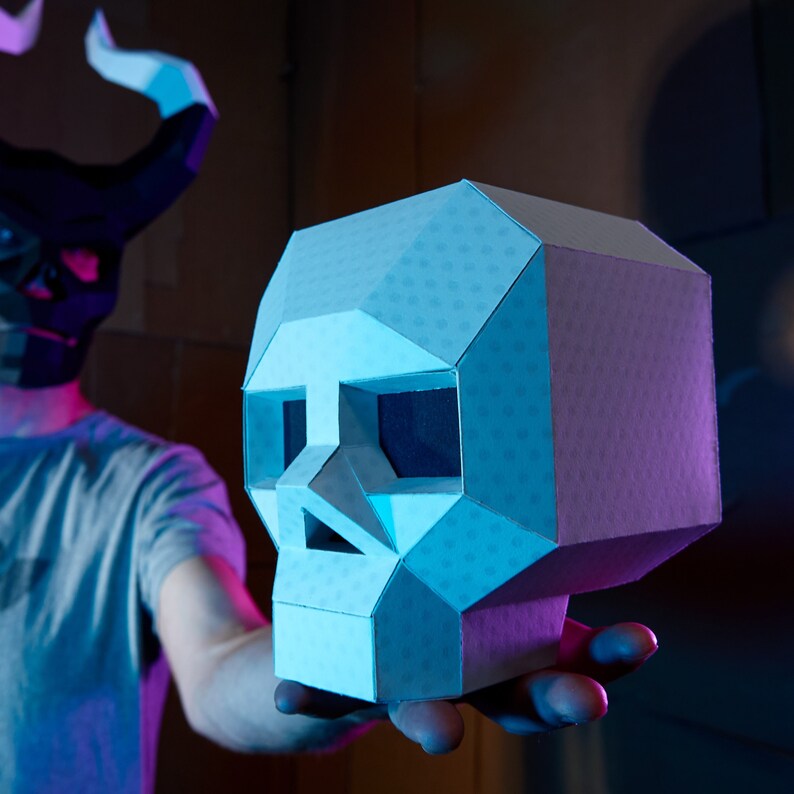 Skull Papercraft Halloween Decoration PDF Pattern - Etsy